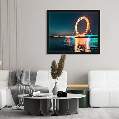 PUEOR 16x20 Poster Frame Picture Frames Black - 3 Pack - Display11x14 with Mat or 16x20 Photos without Mat - Solid Wood with Plexiglass - Wall Mounting Horizontal and Vertical (16x20 Inch)