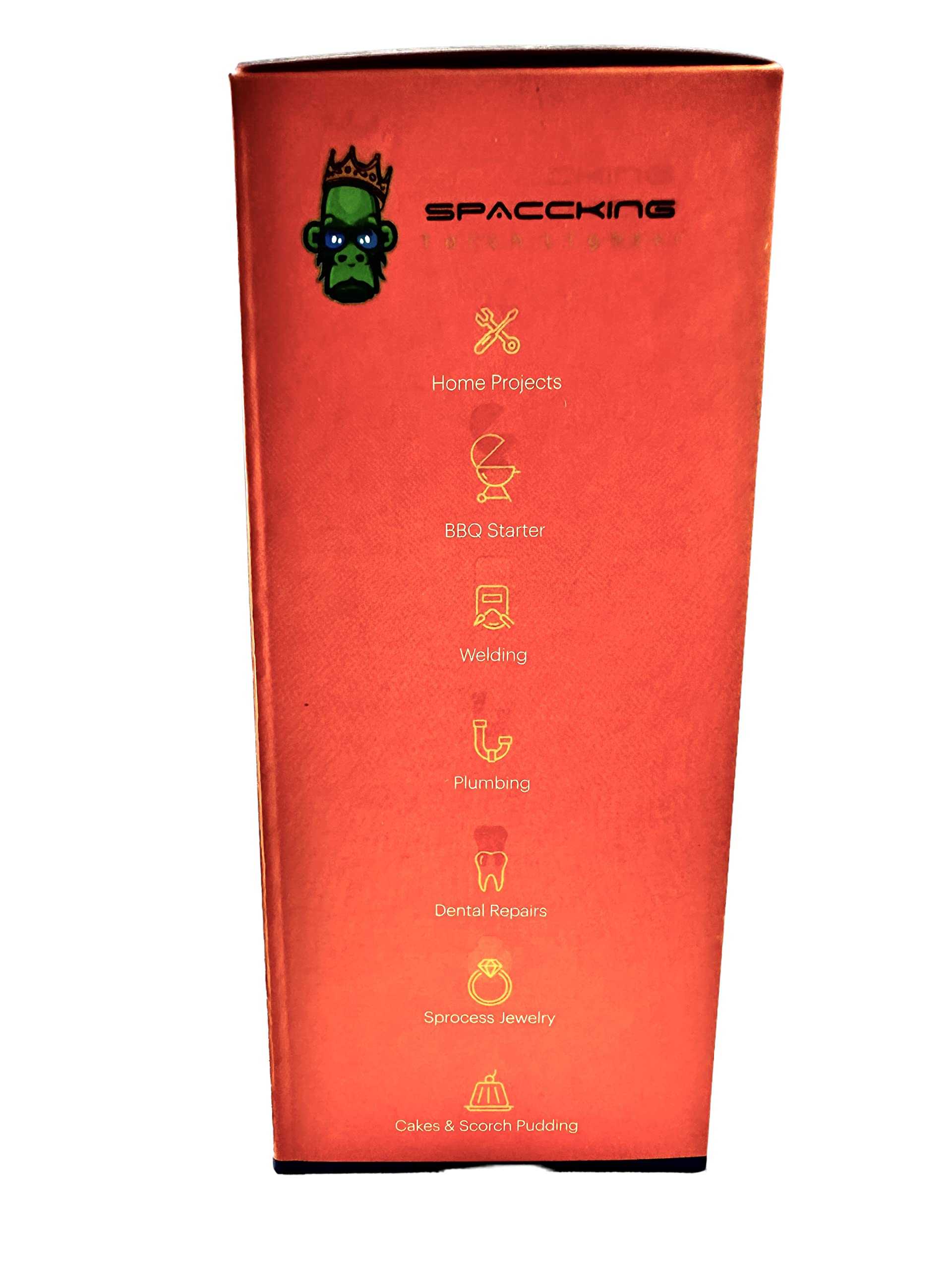 Space King Chrome Finish Wind-Proof Torch Lighter - Adjustable Flame - Child-Lock - Perfect for Camping, Kitchen, Backyard, Travel, Beach, BBQ, Mountain, Outdoors, Travel, Garage, and More. (Gold)