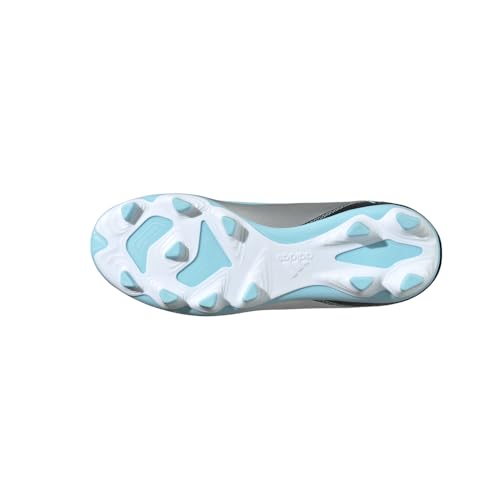 adidas X Crazyfast Messi.4 Firm Ground Sneaker, Silver Metallic/Bliss Blue/Core Black, 12 US Unisex Little Kid