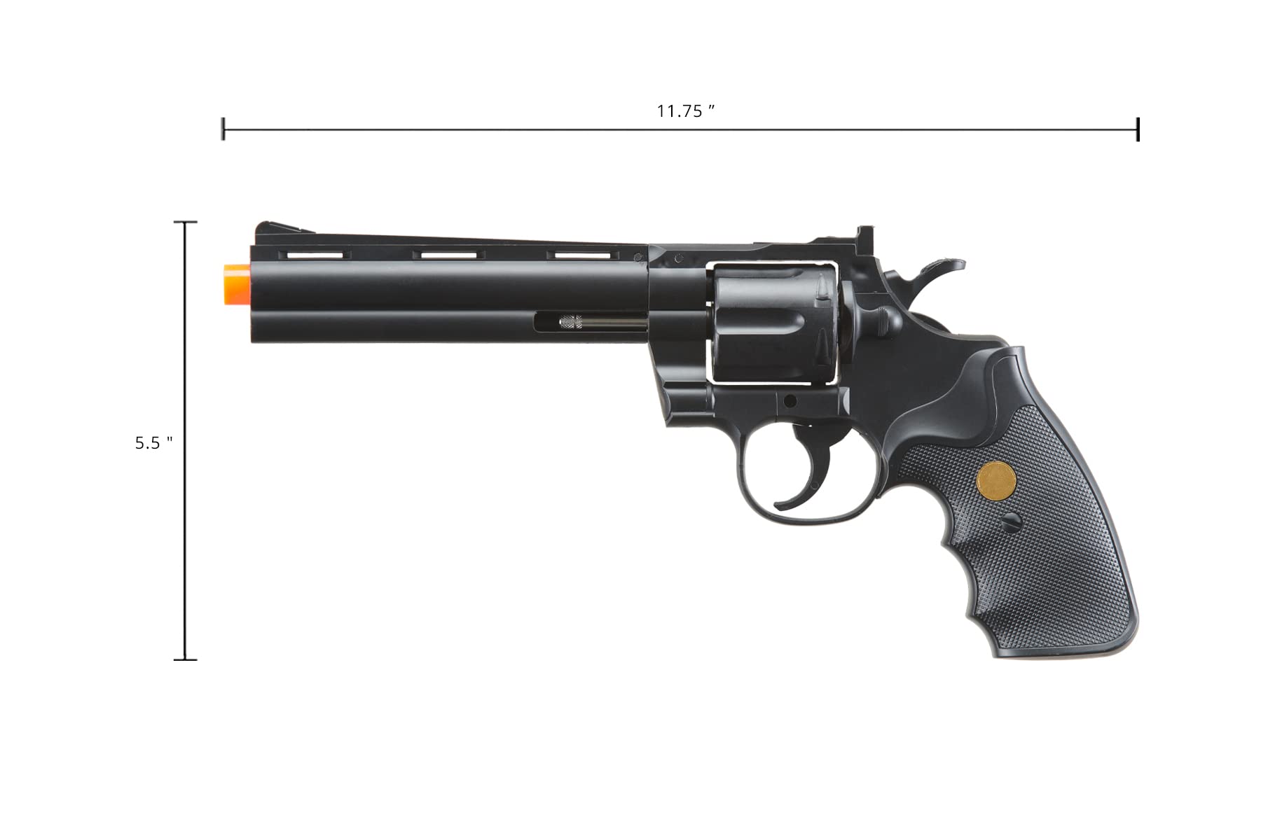 Airsoft 36B Spring Revolver Low Powered Airsoft Pistol Durable Plastic -Black