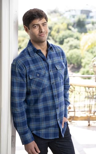 Gioberti Men's 100% Cotton Brushed Flannel Shirt, Black, 5X-Large