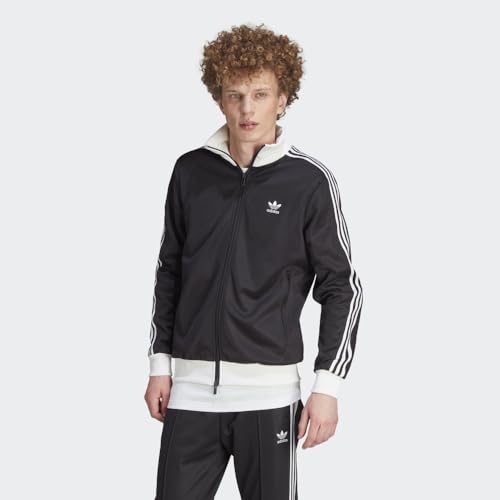 adidas Originals Men's Adicolor Classics Beckenbauer Track Top, Black/White, Large