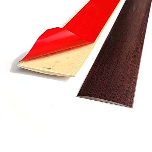 78.7''L Self Adhesive Floor Transition Strip,Threshold for Doorway,Laminate Flooring Edge Trim,Vinyl Plank Floor Flat Divider Strip (Coffee(Wood Grain), 1.97''Wide)