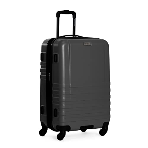 Ben Sherman Hereford Spinner Travel Upright Luggage, Grey, 24-Inch Checked