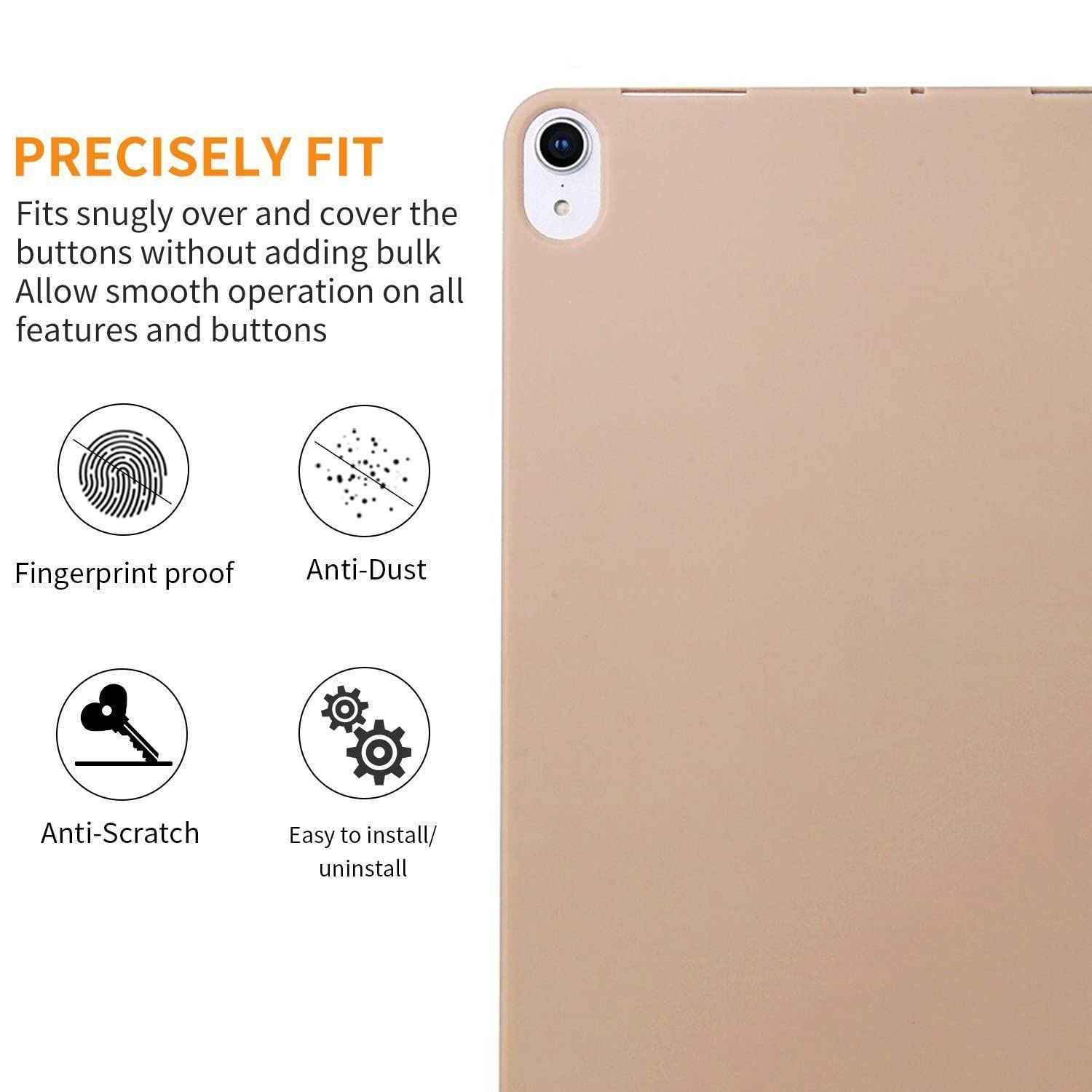 S-Tech Smart Cover for Apple iPad Pro 11 Inch (1st Generation 2018 Model Year) Magnetic Tri Fold Kickstand Case (Gold)