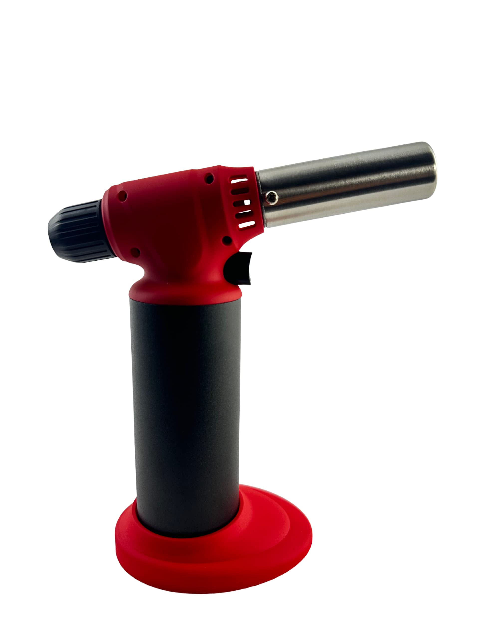 Space King Tall Wind-Proof Torch Lighter - Adjustable Flame - Child-Lock - Perfect for Camping, Kitchen, Backyard, Travel, Beach, BBQ, Mountain, Outdoors, Travel, Garage, and More. (Red)