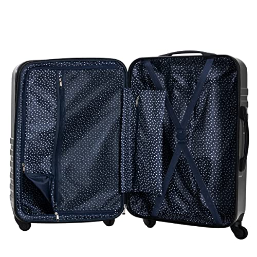 Ben Sherman Hereford Spinner Travel Upright Luggage, Grey, 24-Inch Checked