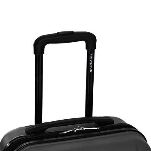 Ben Sherman Hereford Spinner Travel Upright Luggage, Grey, 24-Inch Checked