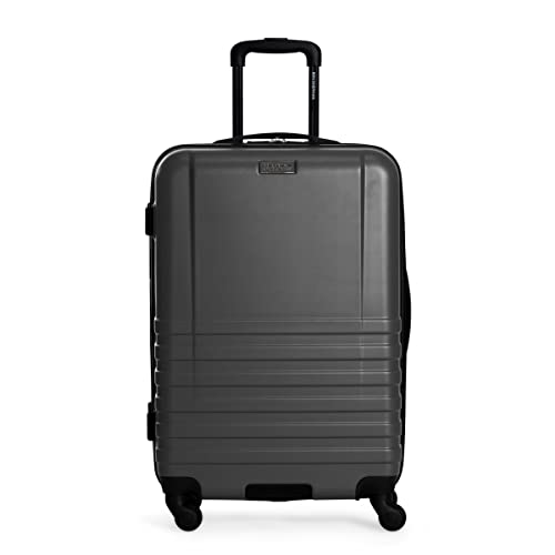 Ben Sherman Hereford Spinner Travel Upright Luggage, Grey, 24-Inch Checked
