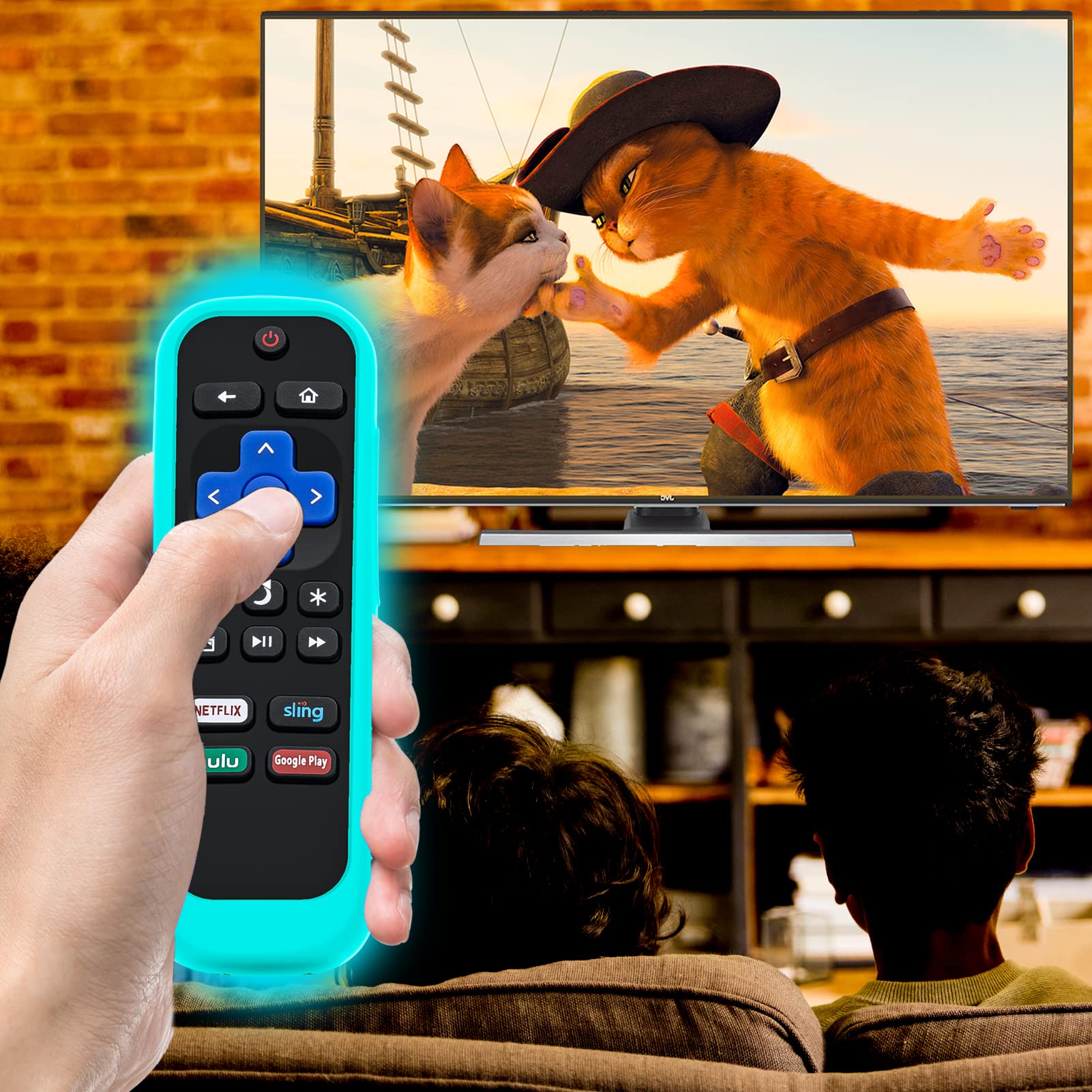 3PACK Case for TCL Roku TV RC280 Remote, Battery Cover for Hisense Roku Remote Replacement Silicone Universal Sleeve Skin Glow in The Dark