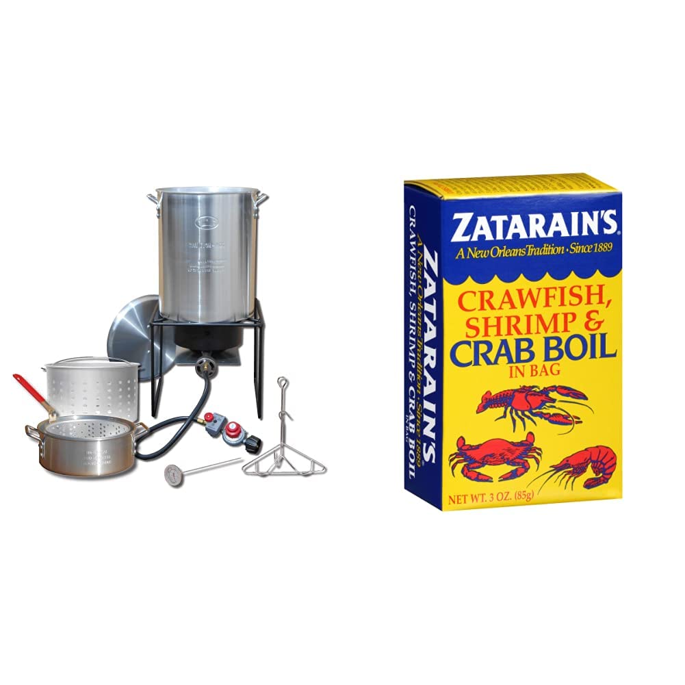 King Kooker Propane Outdoor Fry Boil Package with Zatarain's Crawfish, Shrimp & Crab Boil