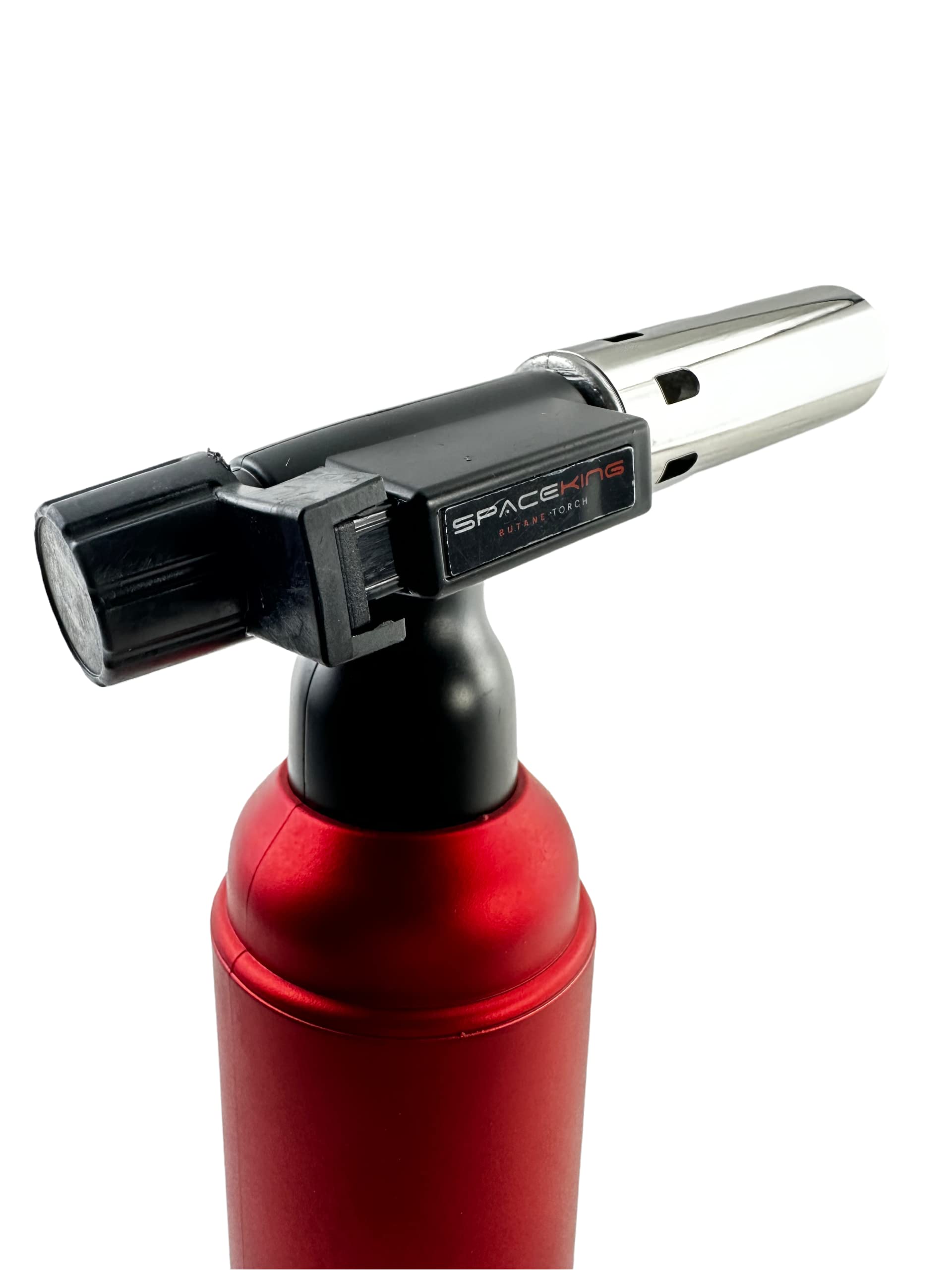 Space King Heavy Duty Single Jet Torch Lighter - Adjustable Flame - Perfect for Camping, Kitchen, Backyard, Travel, Beach, BBQ, Mountain, Outdoors, Travel, Welding, Garage, and more. (Red)