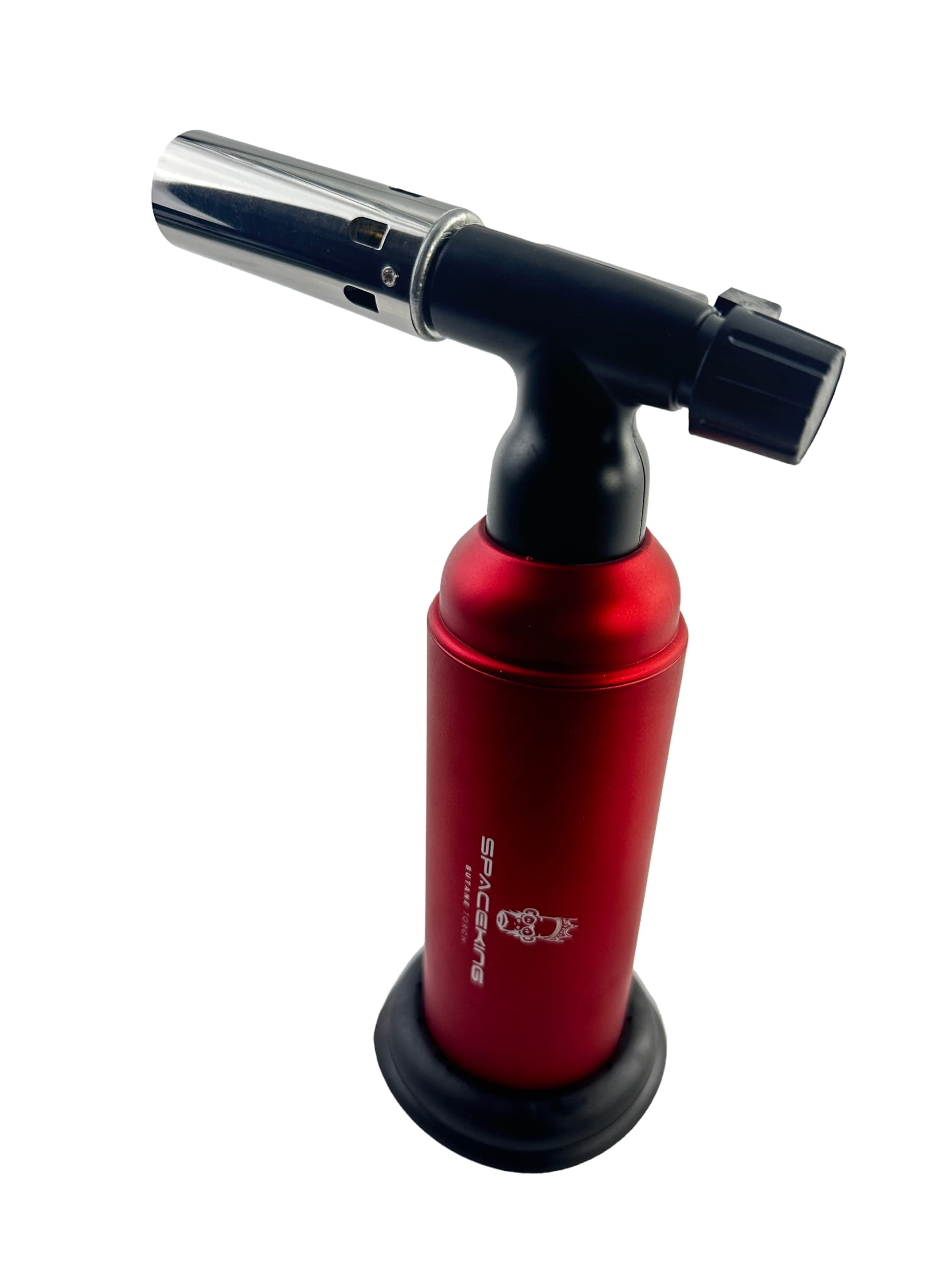 Space King Heavy Duty Single Jet Torch Lighter - Adjustable Flame - Perfect for Camping, Kitchen, Backyard, Travel, Beach, BBQ, Mountain, Outdoors, Travel, Welding, Garage, and more. (Red)