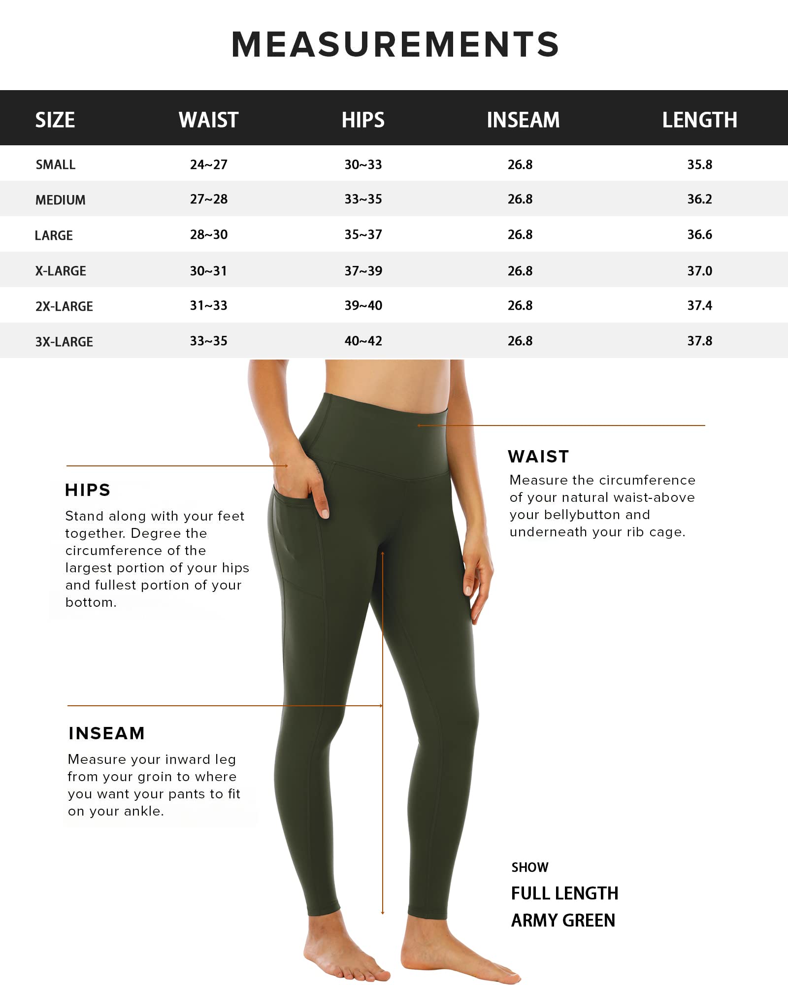 CHRLEISURE Leggings with Pockets for Women, High Waisted Tummy Control Workout Yoga Pants(5 Packs Black,Navy,Brown,Cassis,Green, M)