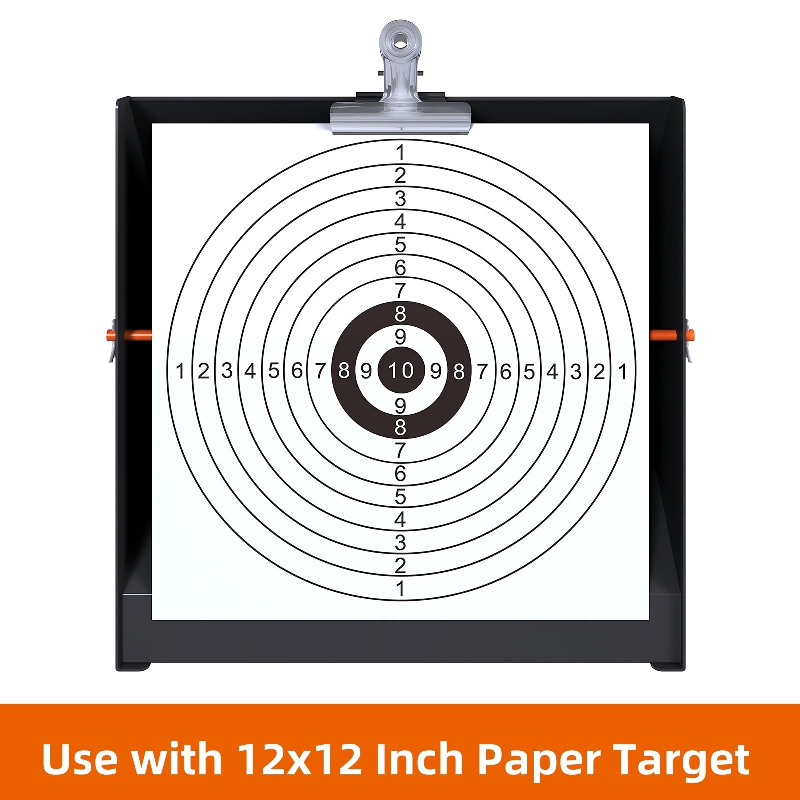 Atflbox Pellet Trap Target with 12''x12'' Splatter Bullseye Paper Targets and Spinning Shooting Targets for .177 Caliber, Shooting Targets for Air Gun Airsoft BB Gun Rifle (Airgun)