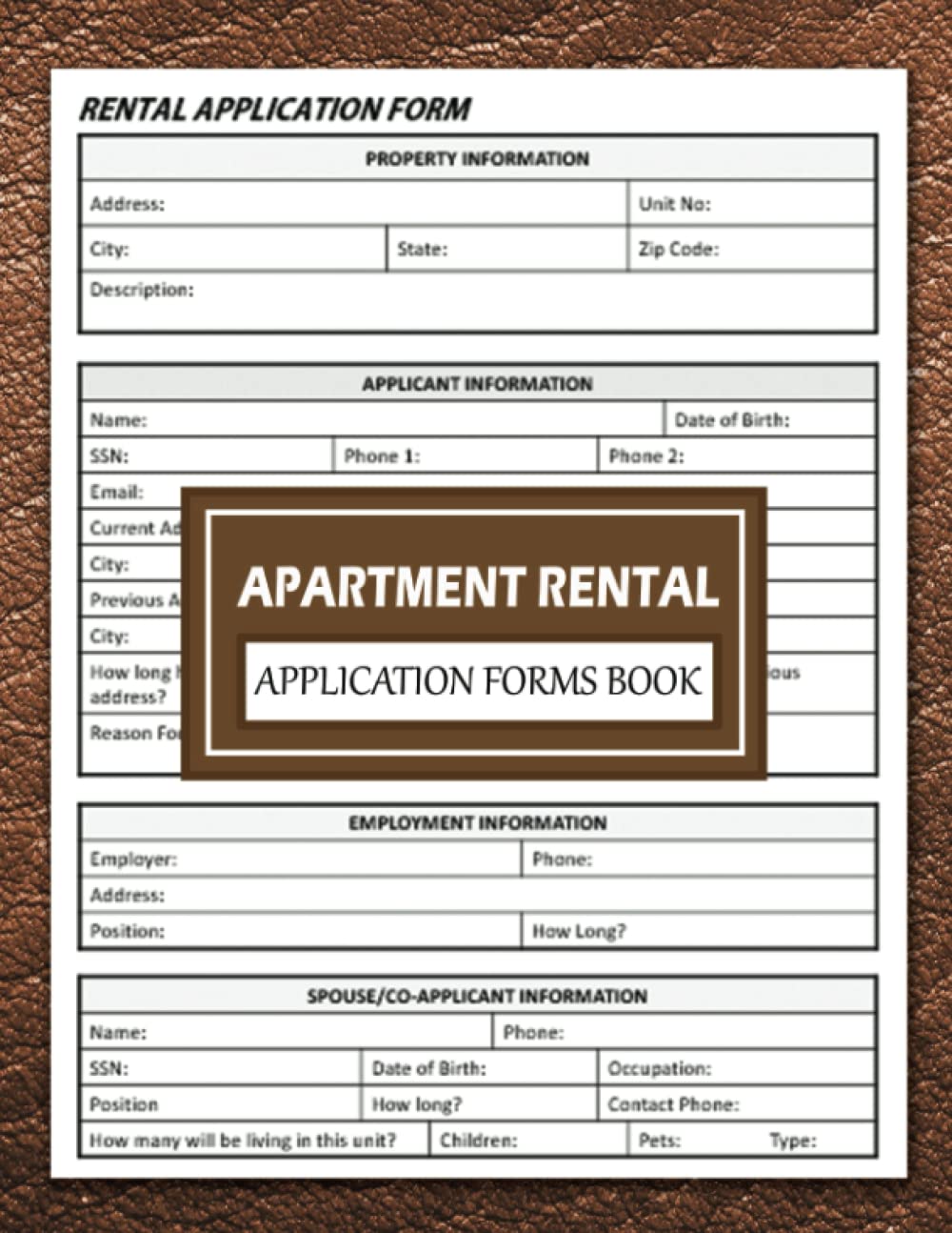 Apartment Rental Application Forms Book: Property Rent Form Book For Intending Tenants To Apply For House.