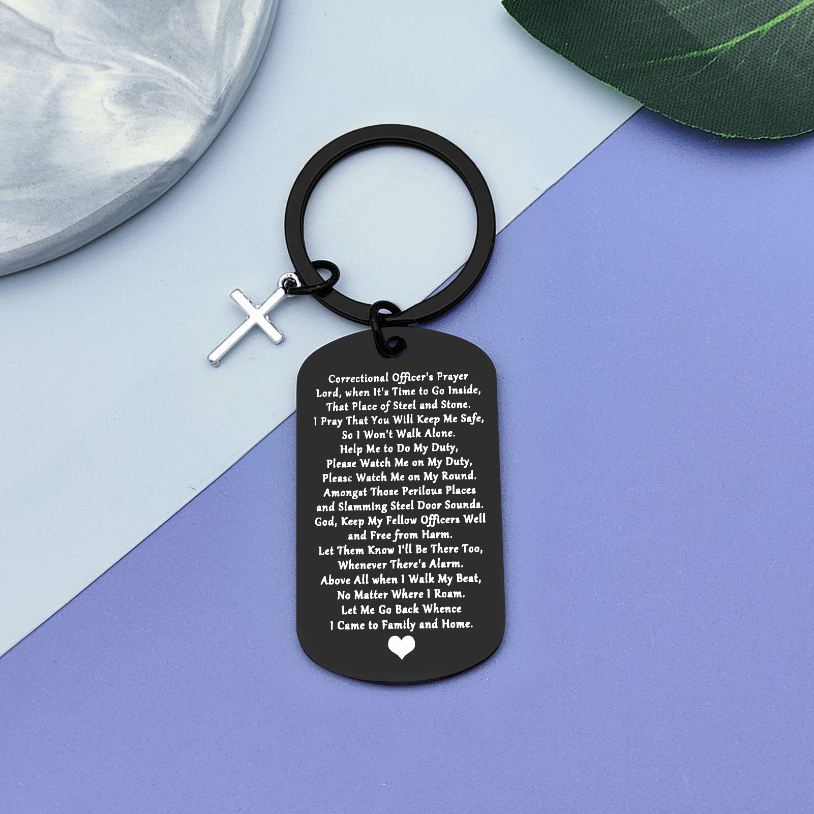 Vadaka Correctional Officer Gift Keychain Christian Gift Religious Jewelry from Correctional Officer Faith Present Christmas Birthday Present from Mom Wife