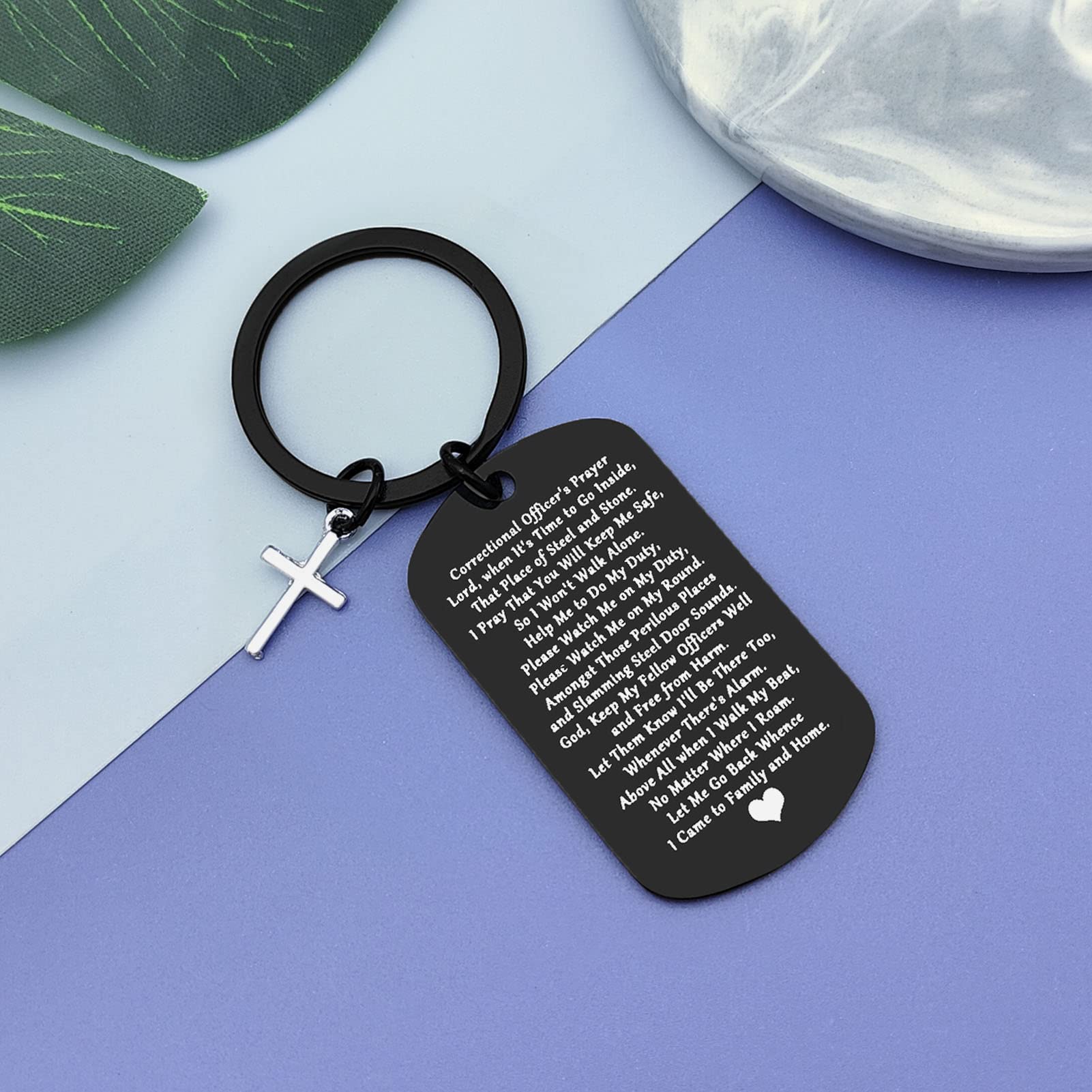 Vadaka Correctional Officer Gift Keychain Christian Gift Religious Jewelry from Correctional Officer Faith Present Christmas Birthday Present from Mom Wife