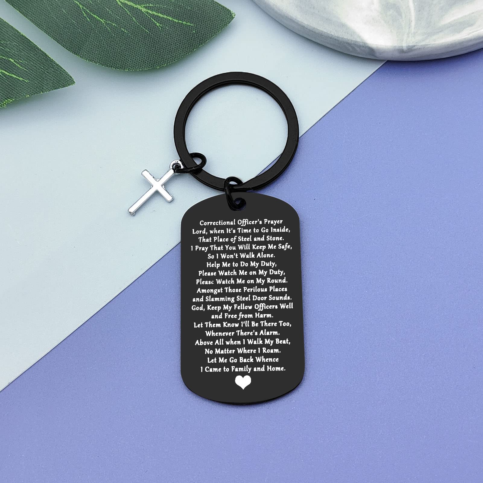 Vadaka Correctional Officer Gift Keychain Christian Gift Religious Jewelry from Correctional Officer Faith Present Christmas Birthday Present from Mom Wife