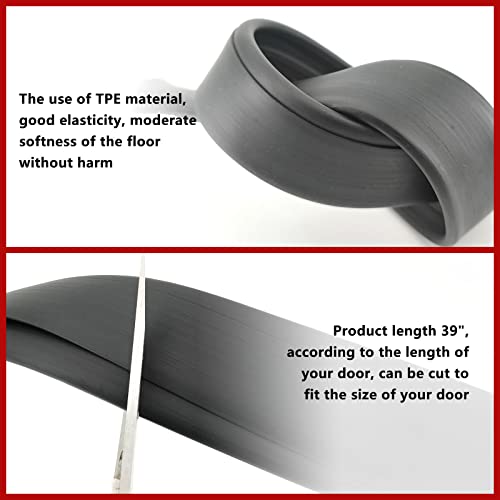 Door Draft Stopper, Cuttable Draft Stopper for Bottom of Door, Strong Adhesive Door Sweeps for Exterior Doors 39” Length (Black)