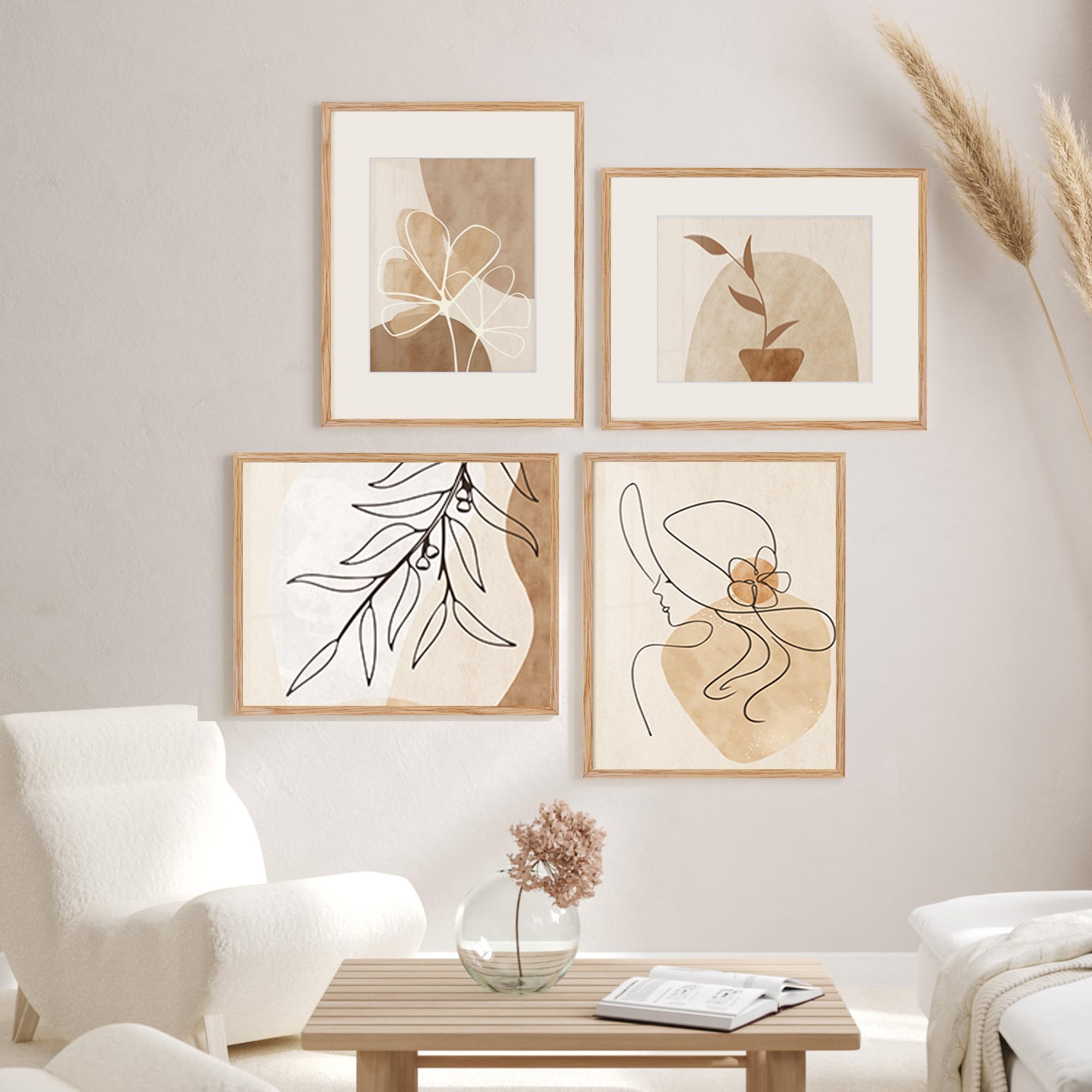 16x20 Picture Frame, 16 x 20 Solid Oak Wood Frame, Tempered Glass, 16x20 Picture Frame with Mat for 11x14, 16 by 20 Frame for Wall, 16x20 Wood Frames, 16x20 Matted Poster Frame, Natural Oak Color