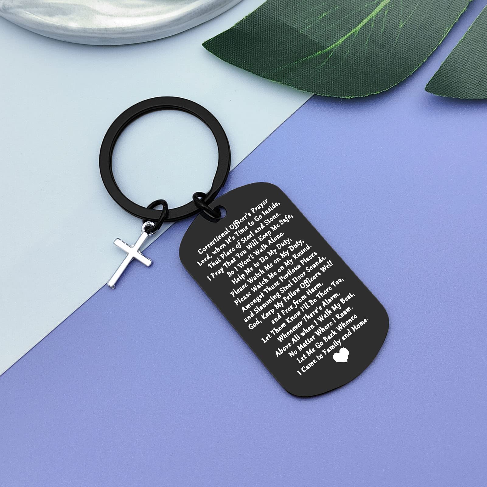 Vadaka Correctional Officer Gift Keychain Christian Gift Religious Jewelry from Correctional Officer Faith Present Christmas Birthday Present from Mom Wife