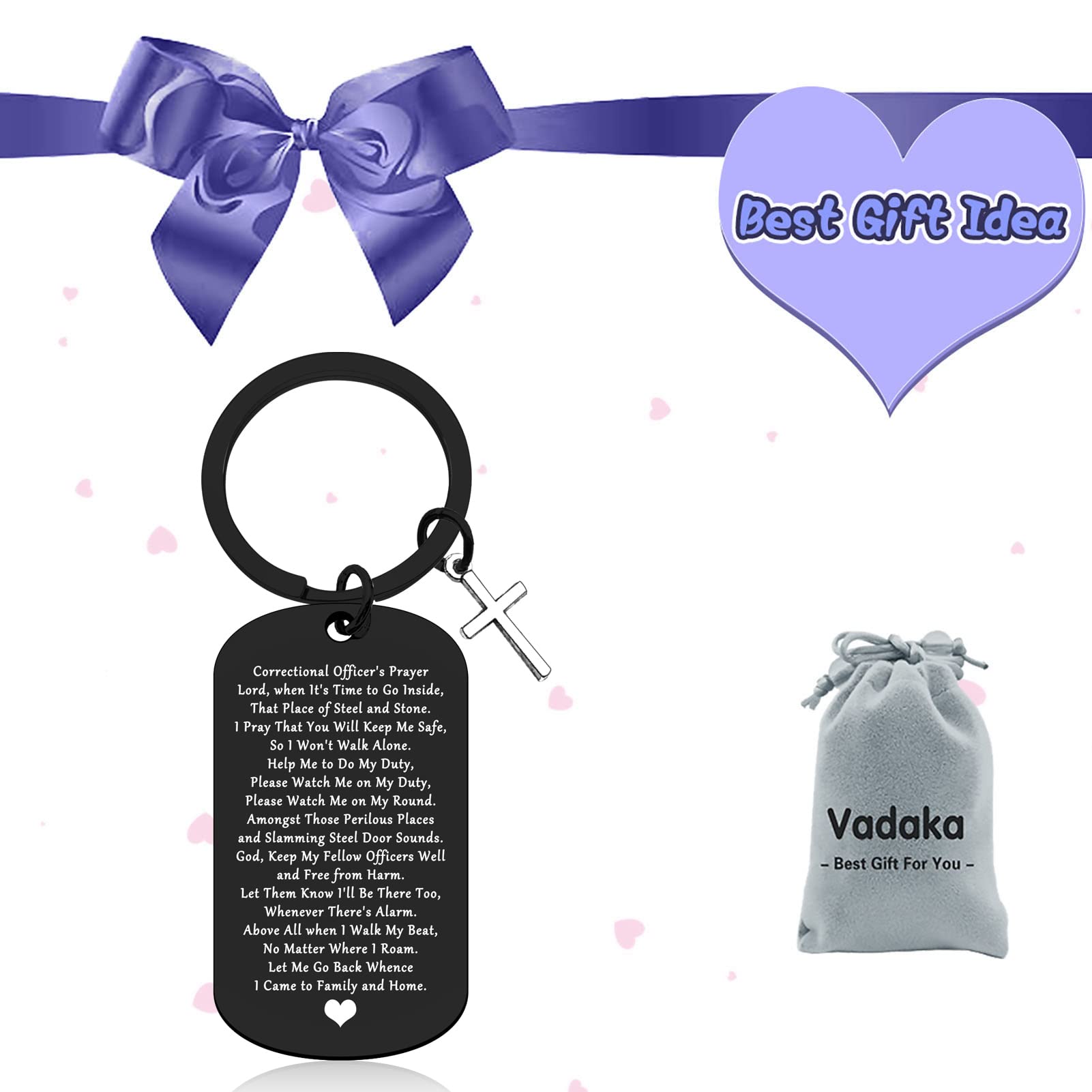 Vadaka Correctional Officer Gift Keychain Christian Gift Religious Jewelry from Correctional Officer Faith Present Christmas Birthday Present from Mom Wife