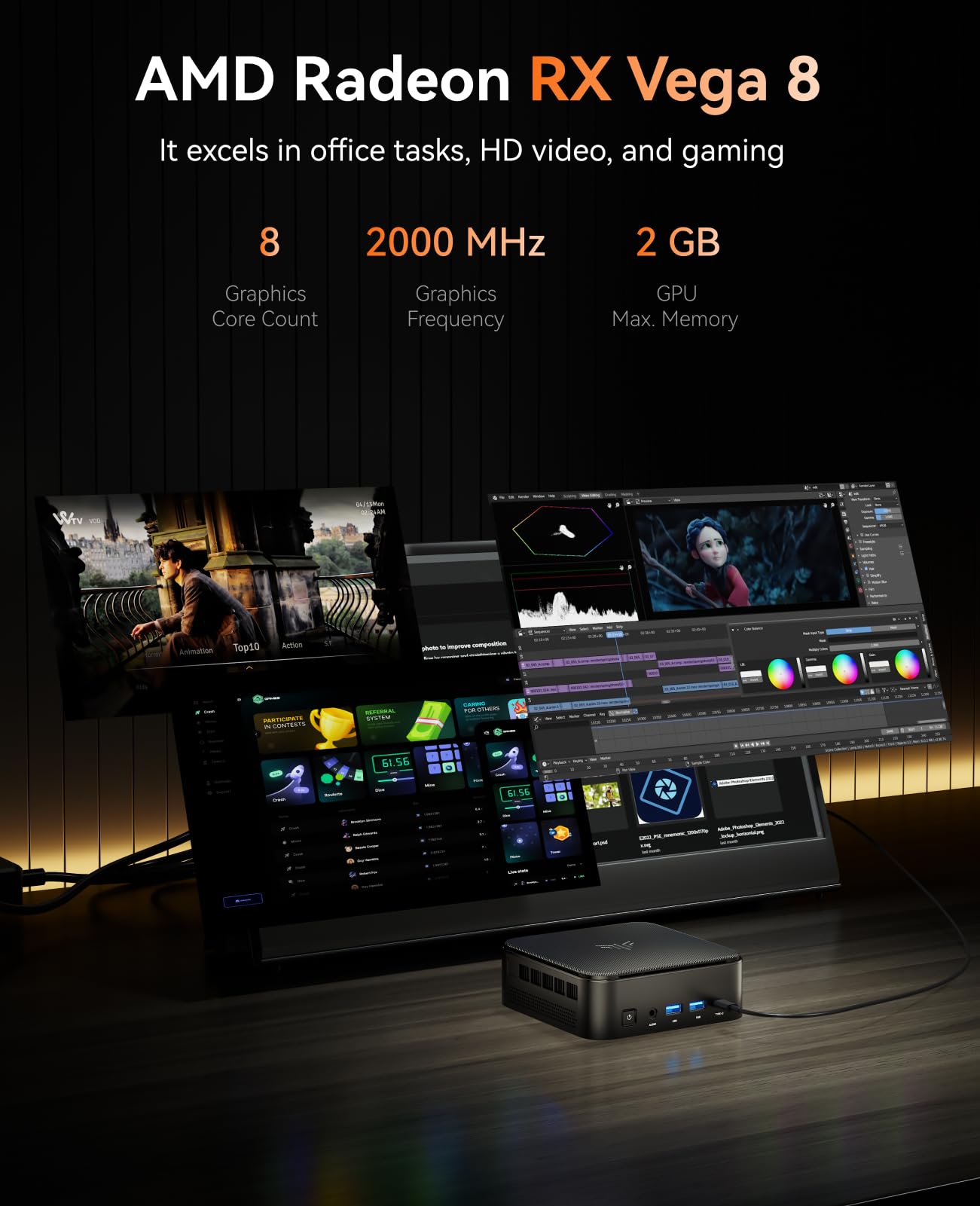 KAMRUI Mini PC, Mini Computer Intel 11th Gen N5105(up to 2.9GHz), 12GB RAM/256GB M.2 SSD, 4K UHD, 2.5 inch SSD(up to 2TB), 2.4G/5.0G WiFi, Business, Home, Office, Recreation