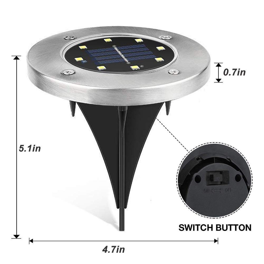ZGWJ Solar Ground Lights - 16 Pack Waterproof Solar Garden Lights with Warm White Bright In-Ground Landscape Fixtures for Pathway, Yard, Deck, Lawn, Patio, Walkway