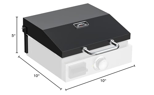 Hard Cover Hood Compatible with Blackstone 17 Inch Tabletop Griddle Front Grease ONLY, with Temperature Gauge and Brackets