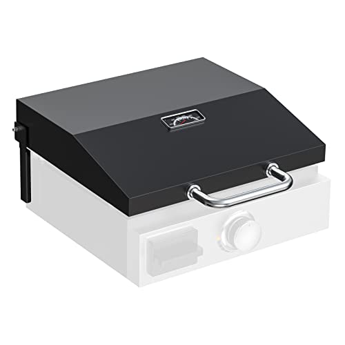 Hard Cover Hood Compatible with Blackstone 17 Inch Tabletop Griddle Front Grease ONLY, with Temperature Gauge and Brackets