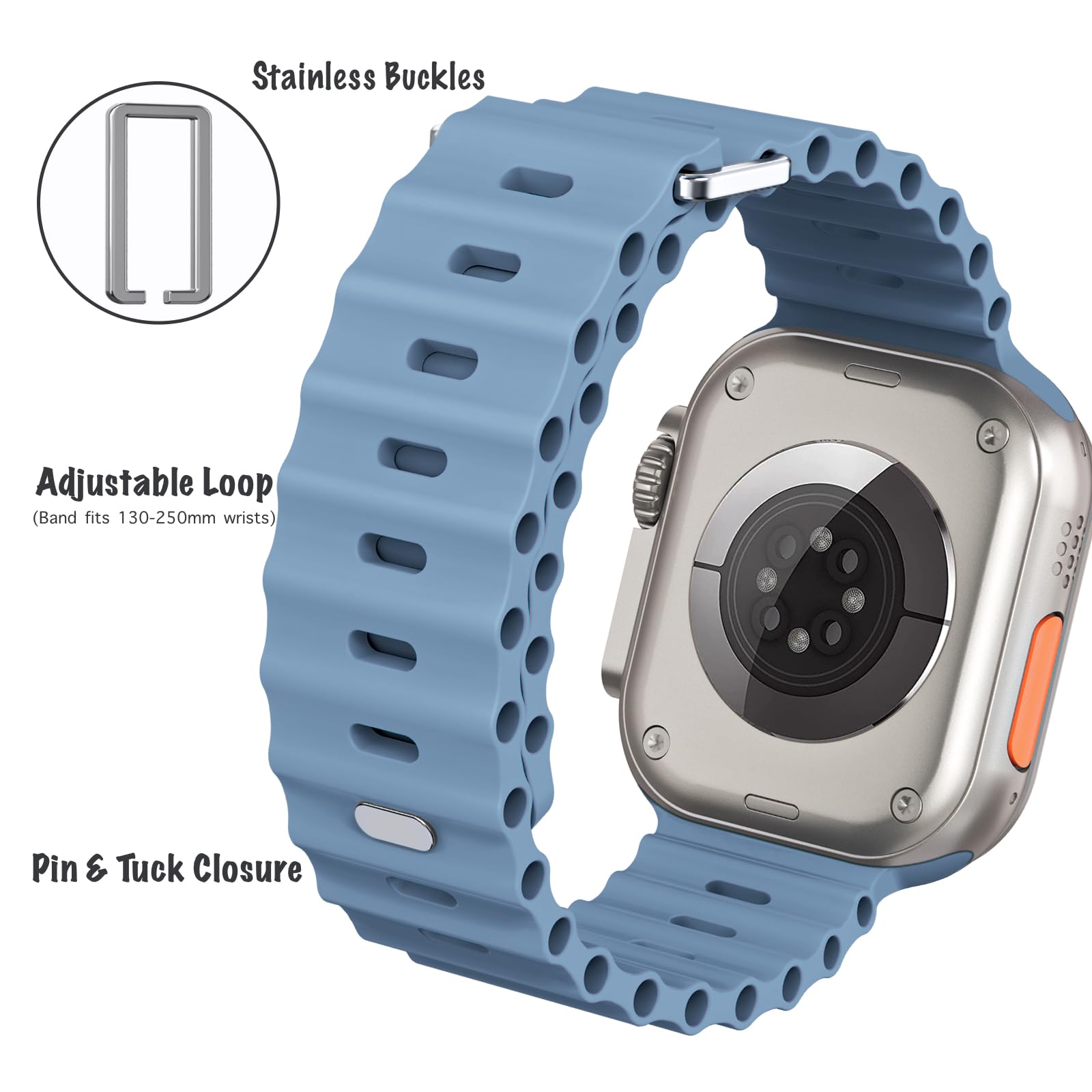 STG Sport Ocean Band Compatible with Apple Watch 38mm-45mm, Variety Pack, Unisex, Watch Band, Silicone, 20mm