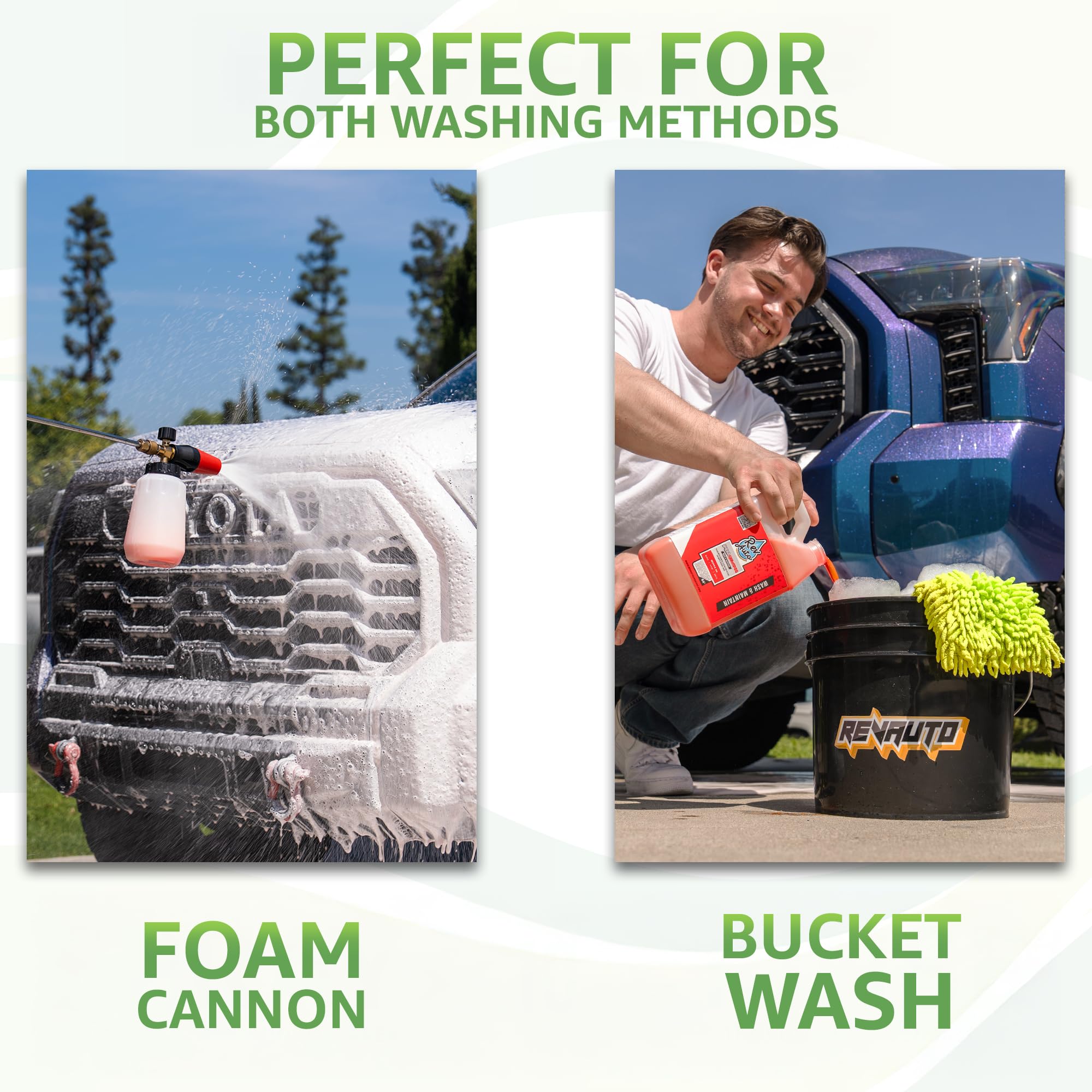 Rev Auto Vinyl Wrap Car Wash Soap Kit - Includes 64oz Car Wash Soap For Vinyl Wrap & Microfiber Wash Mitt | Works in Foam Cannon & Bucket Washes | pH-Balanced, Safe For All Finishes