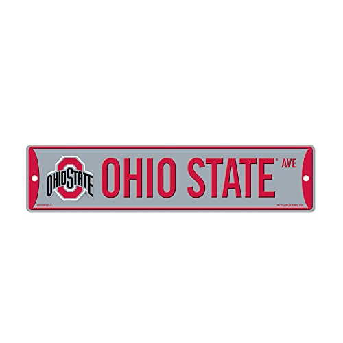 Rico Industries NCAA Ohio State Buckeyes Grey 4" X 17" Plastic Street Sign