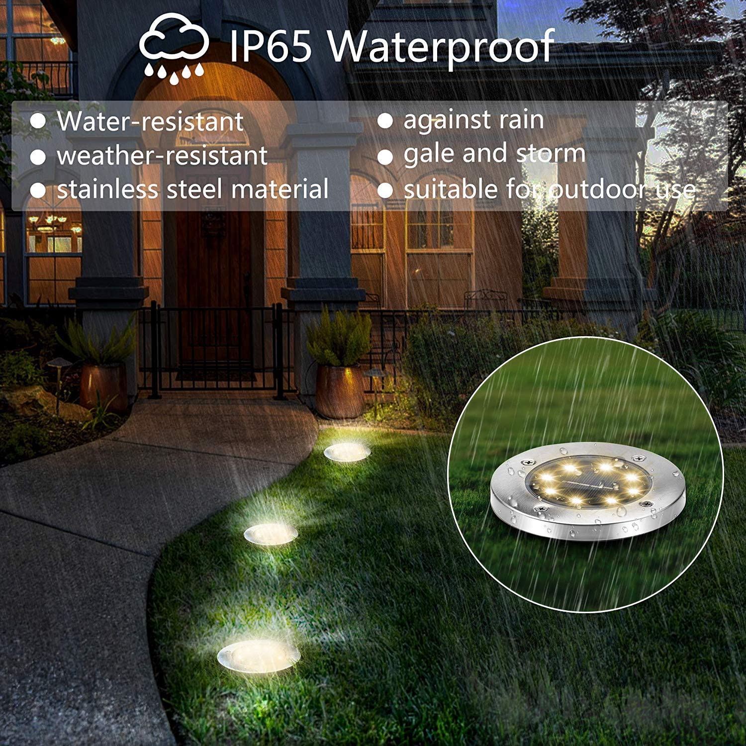 ZGWJ Solar Ground Lights - 16 Pack Waterproof Solar Garden Lights with Warm White Bright In-Ground Landscape Fixtures for Pathway, Yard, Deck, Lawn, Patio, Walkway