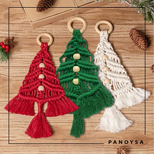 3 in 1 Macrame kit Adult Beginner: 3 DIY Christmas Macrame Tree, Crafts for Adults, Macrame Cord 3mm, Boho Christmas Decor, Macrame Kits for Adults with Written Instructions and Video Tutorials