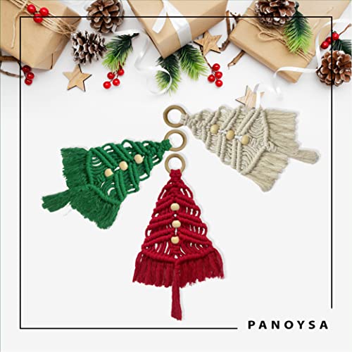 3 in 1 Macrame kit Adult Beginner: 3 DIY Christmas Macrame Tree, Crafts for Adults, Macrame Cord 3mm, Boho Christmas Decor, Macrame Kits for Adults with Written Instructions and Video Tutorials