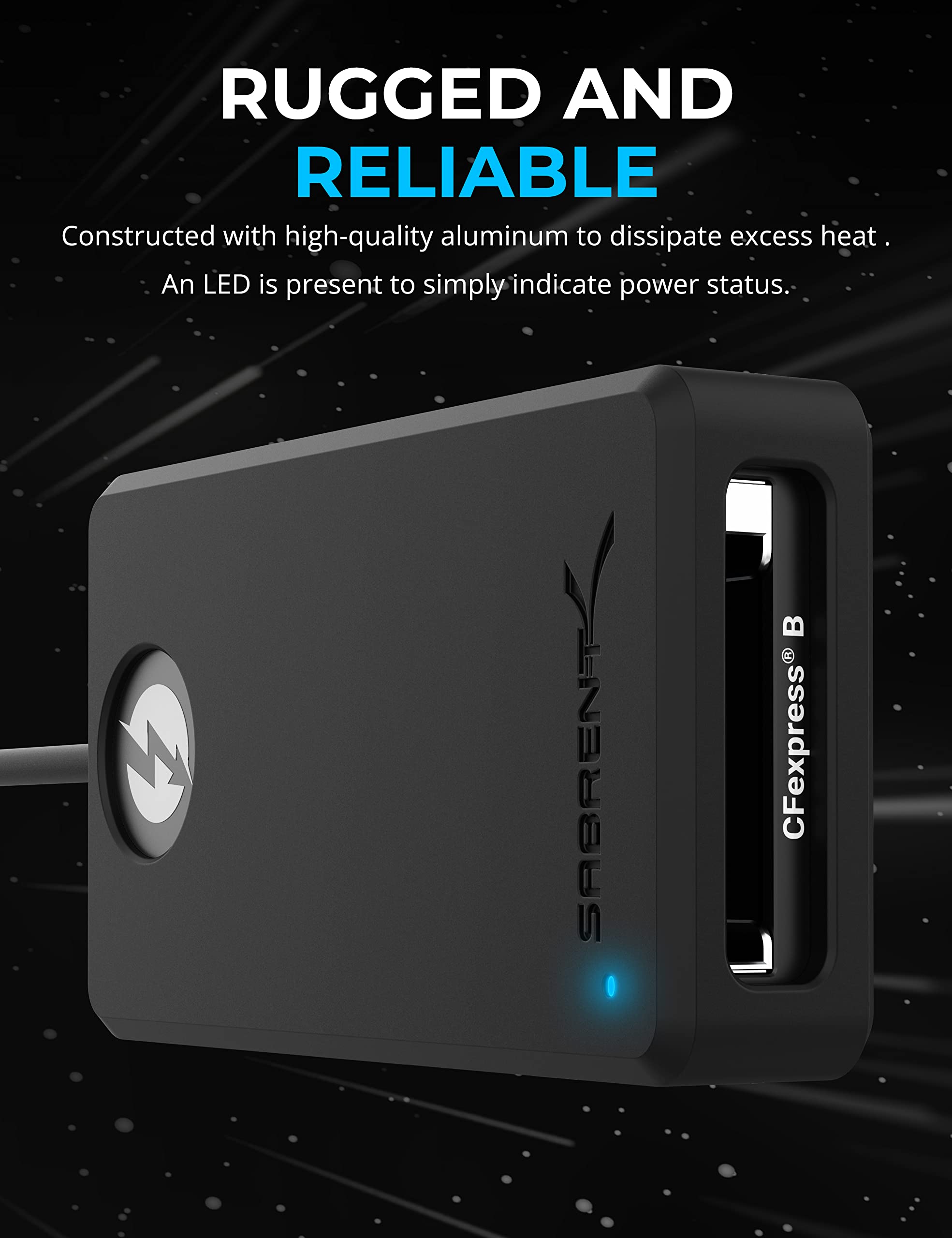 SABRENT Thunderbolt 3 & USB 3 Type C to CFexpress Card Reader (CR-T3CF)