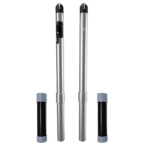 Dominator In Ground Pickleball System - Includes Two Heavy Duty Round Pickleball Posts with Net and Sleeves - Aluminum, Rust Free, and Follows USAPA Standards