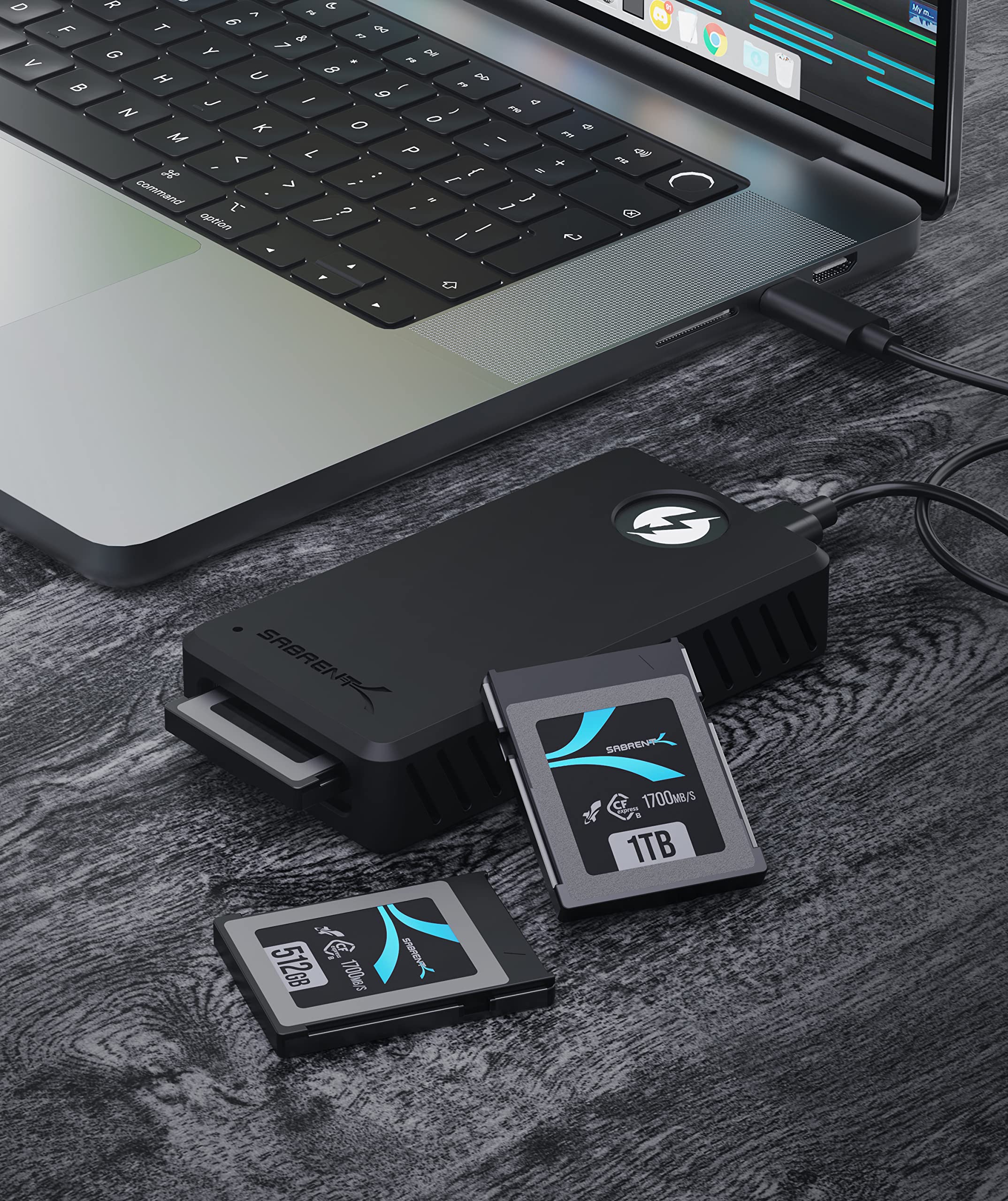 SABRENT Thunderbolt 3 & USB 3 Type C to CFexpress Card Reader (CR-T3CF)
