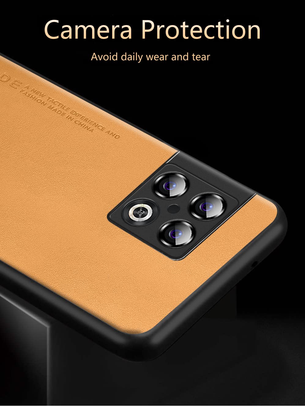 Puxssul for OnePlus 10 Pro 5G Case, Soft TPU Artificial Leather case,Extremely Light Ultra-Light Camera Protection Leather Cover Case for OnePlus 10 Pro 5G (Yellow)