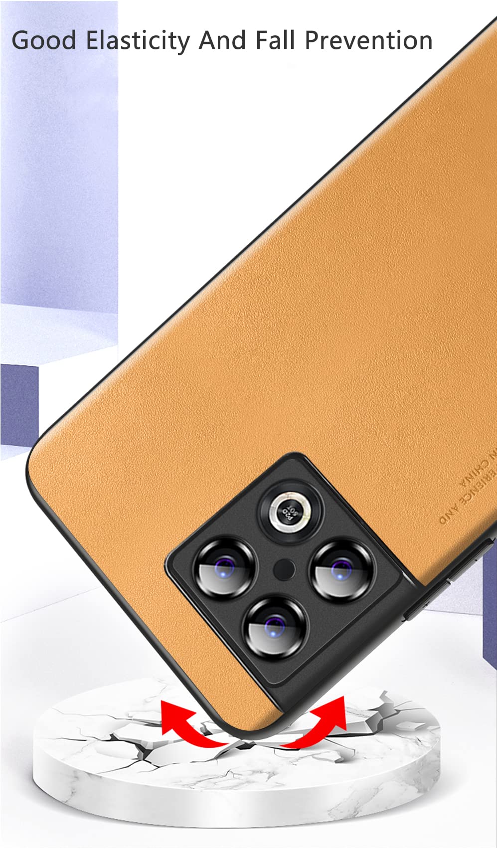 Puxssul for OnePlus 10 Pro 5G Case, Soft TPU Artificial Leather case,Extremely Light Ultra-Light Camera Protection Leather Cover Case for OnePlus 10 Pro 5G (Yellow)