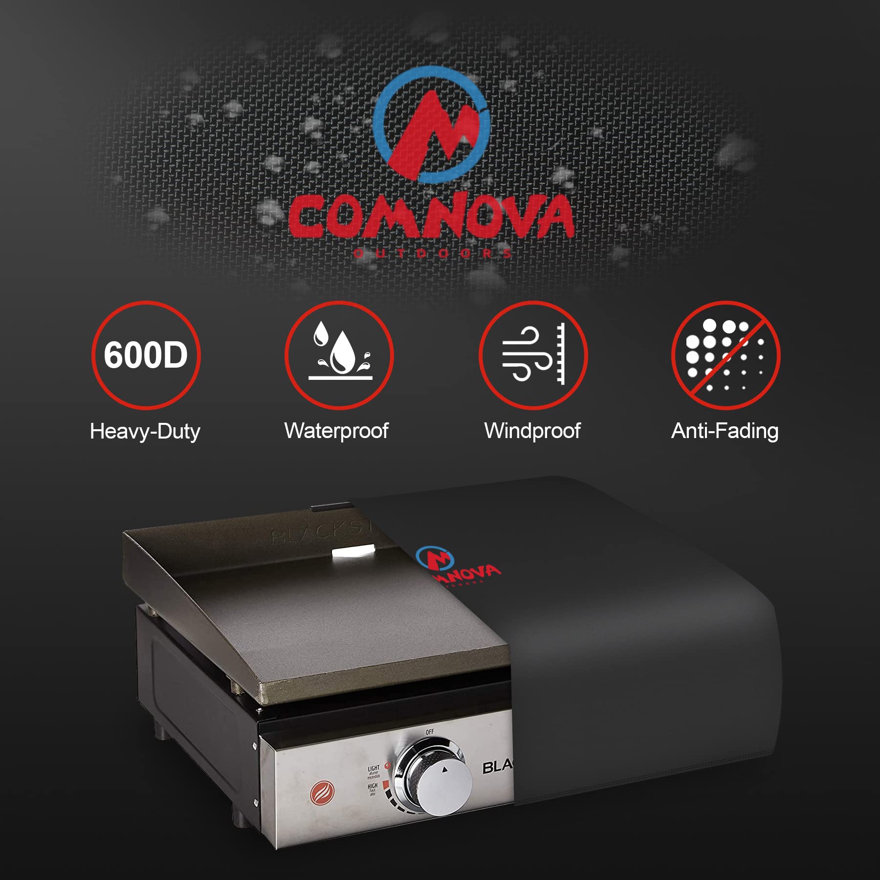Comnova Griddle Cover for Blackstone Tabletop Griddle 22 Inch - 600D Flat Top Griddle Cover for Blackstone 22" Tabletop Griddle Heavy Duty Waterproof, Griddle Cover for Blackstone 1666, 1840 and More