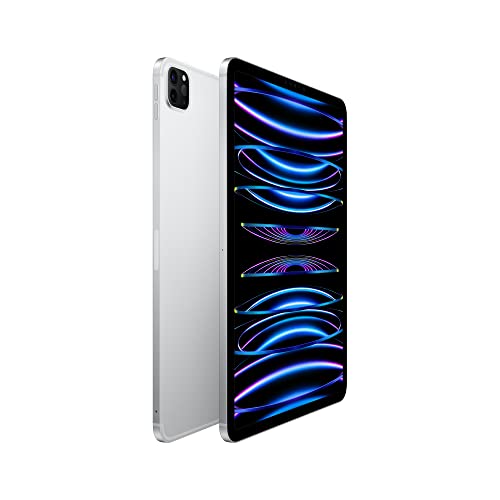 Apple iPad Pro 11-inch (4th Generation): with M2 chip, Liquid Retina Display, 256GB, Wi-Fi 6E + 5G Cellular, 12MP front/12MP and 10MP Back Cameras, Face ID, All-Day Battery Life – Silver