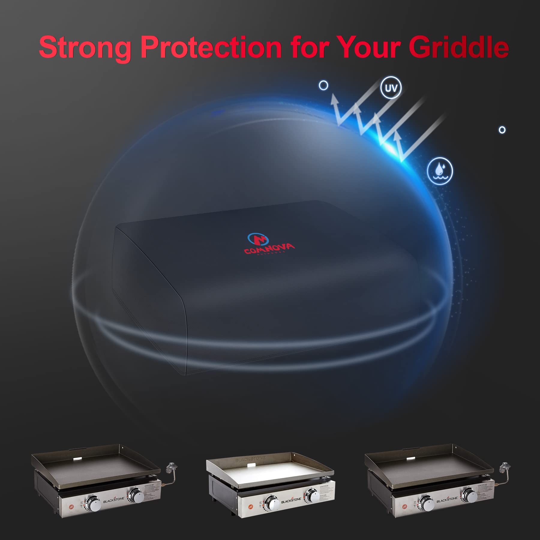 Comnova Griddle Cover for Blackstone Tabletop Griddle 22 Inch - 600D Flat Top Griddle Cover for Blackstone 22" Tabletop Griddle Heavy Duty Waterproof, Griddle Cover for Blackstone 1666, 1840 and More