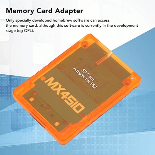 Zunate PS2 MX4SIO SIO2SD Reader Adapter, Hand Made Stable Replacement MX4SIO TF Adapter for PS2(Orange)