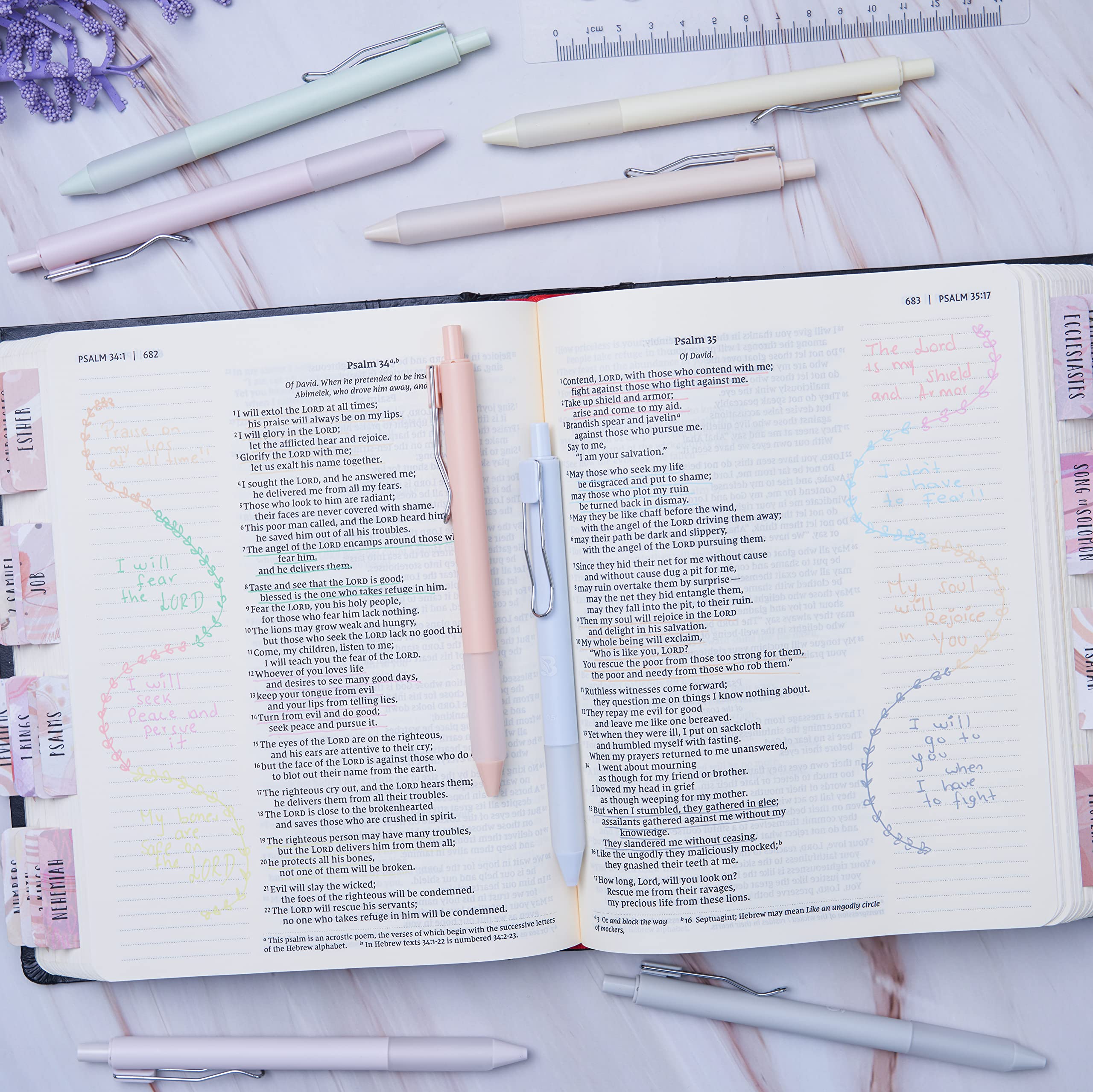 BLIEVE - Colored Gel Pens With Cool Matte Finish, Aesthetic and Cute Drawing Pens With Smooth Writing For Journaling And Bible Note Taking No Bleed Through, School Supplies (Pastel)