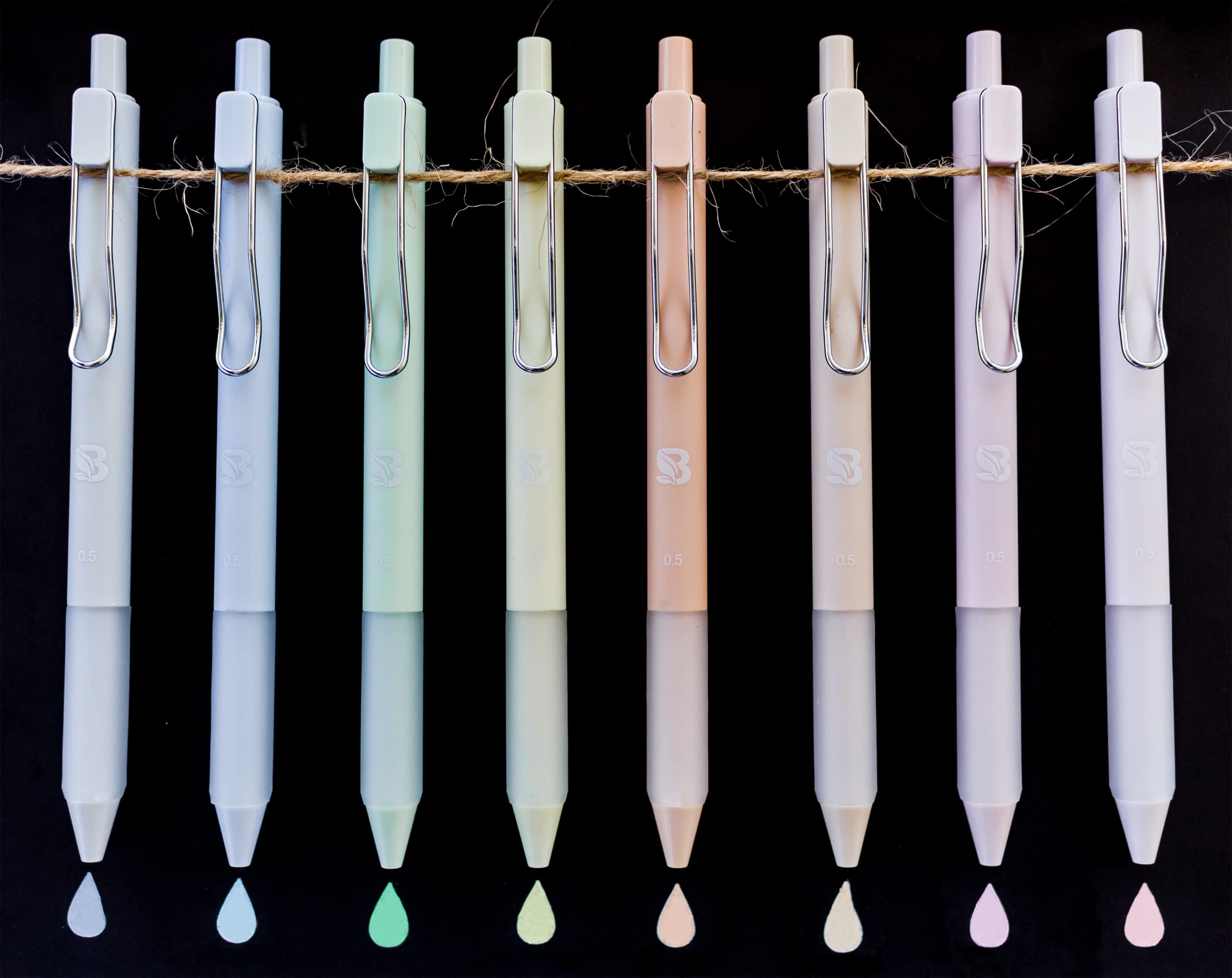 BLIEVE - Colored Gel Pens With Cool Matte Finish, Aesthetic and Cute Drawing Pens With Smooth Writing For Journaling And Bible Note Taking No Bleed Through, School Supplies (Pastel)