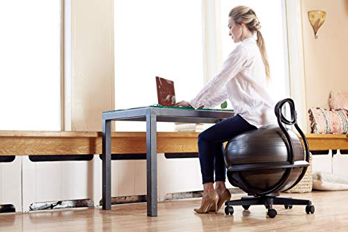 Gaiam Ultimate Balance Ball Chair with Swivel Base - Premium Exercise Stability Yoga Ball Ergonomic Chair for Home and Office Desk - Air Pump, Exercise Guide