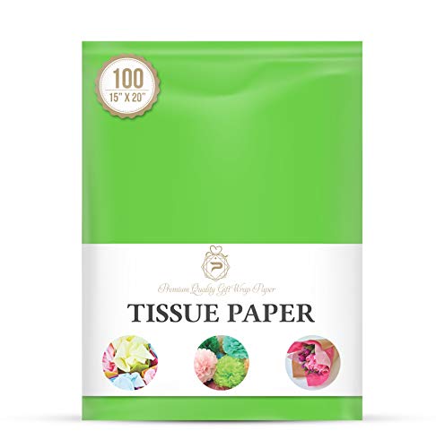 Groovy Green Gift Wrapping Tissue Paper for Gift Packaging, Floral, Birthday, Christmas, Halloween, DIY Crafts and More 15" X 20" 100 Sheets.